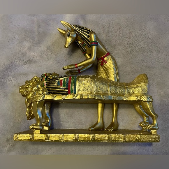 Art | Ebros Ancient Egyptian Deity Golden Anubis Embalming Pharaoh ...